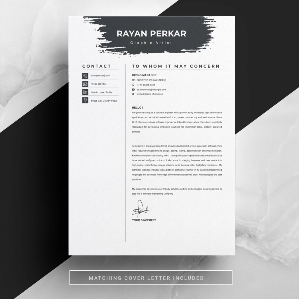 Graphic Artist CV Template | Clean Modern Resume Template | Resume ...
