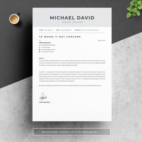 School Teacher Modern Resume & CV Template | Professional Resume ...