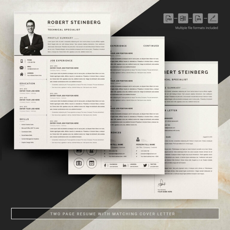 Technical Specialist Resume Template Design | Modern Resume & CV ...