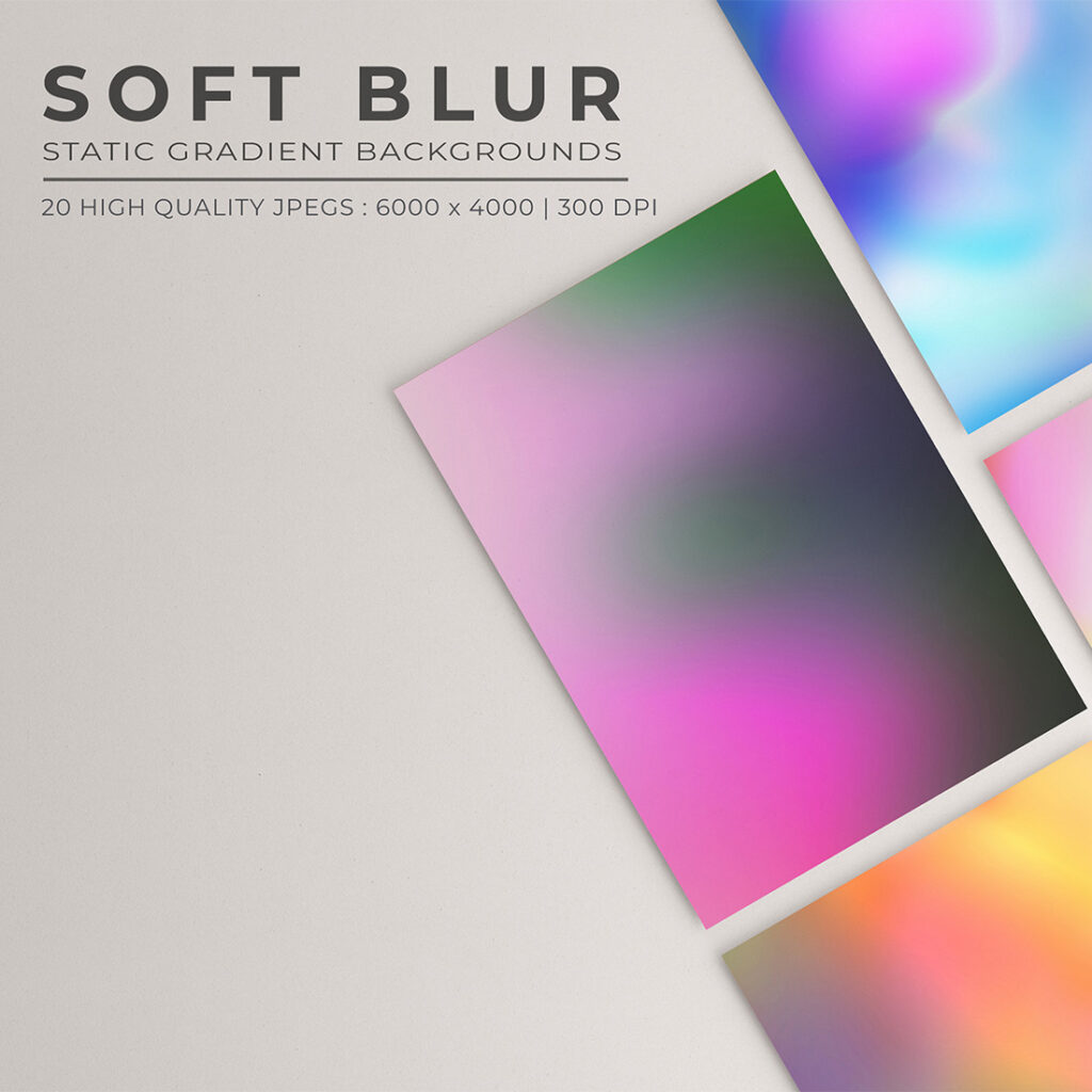 Soft Blur gradient Bundle - set of 20 - MasterBundles