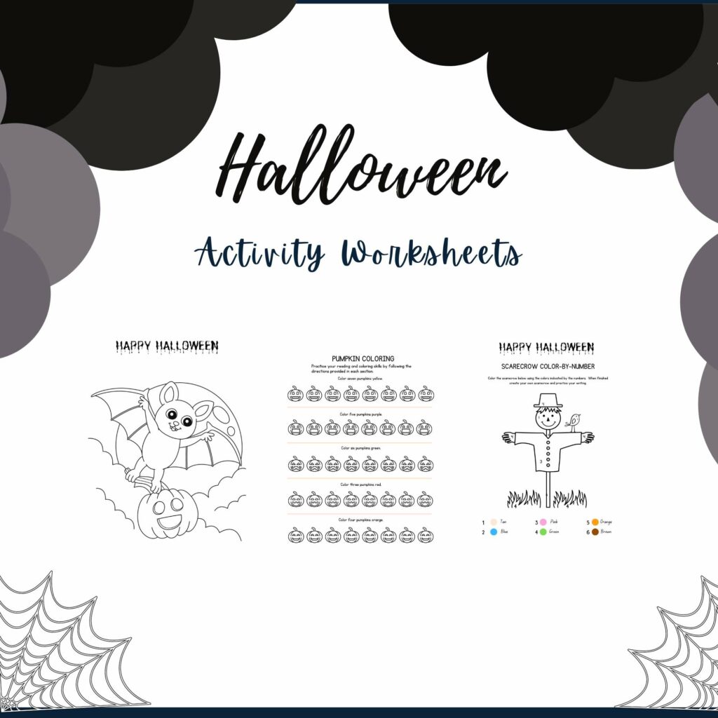 Halloween Fun Activity Worksheets, Games, Coloring Pages - MasterBundles