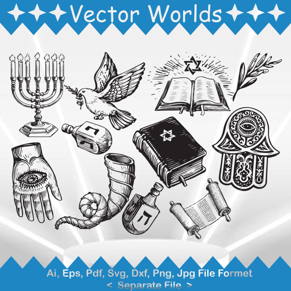 Jewish Set Sketch SVG Vector Design. - MasterBundles