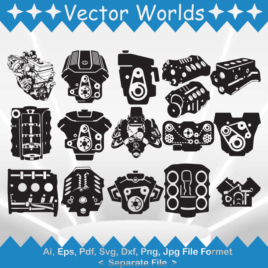 Engine Block SVG Vector Design. - MasterBundles