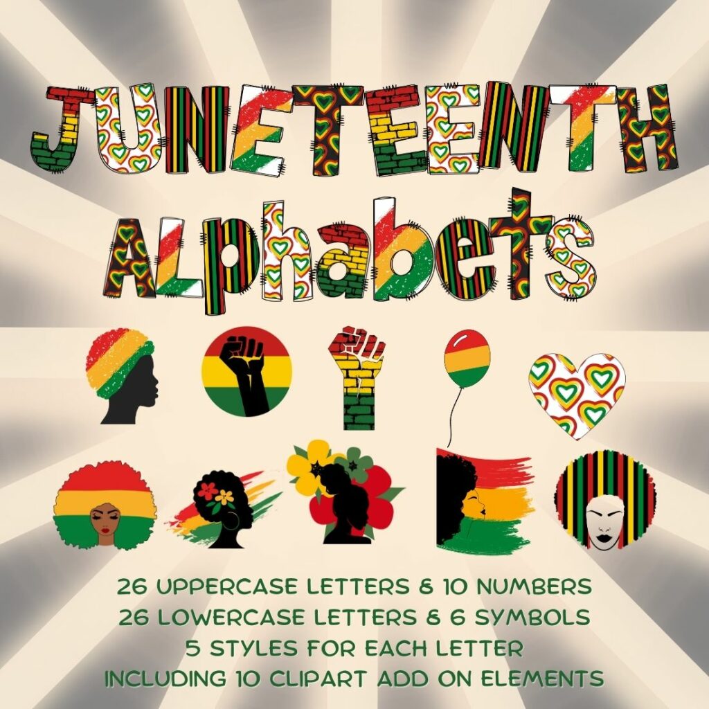 Juneteenth PNG Sublimation Alphaset - MasterBundles
