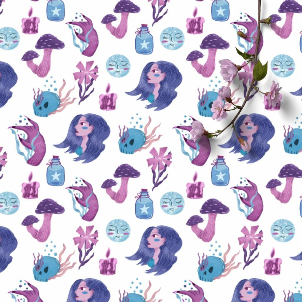 Ocean magic mermaid digital paper - MasterBundles