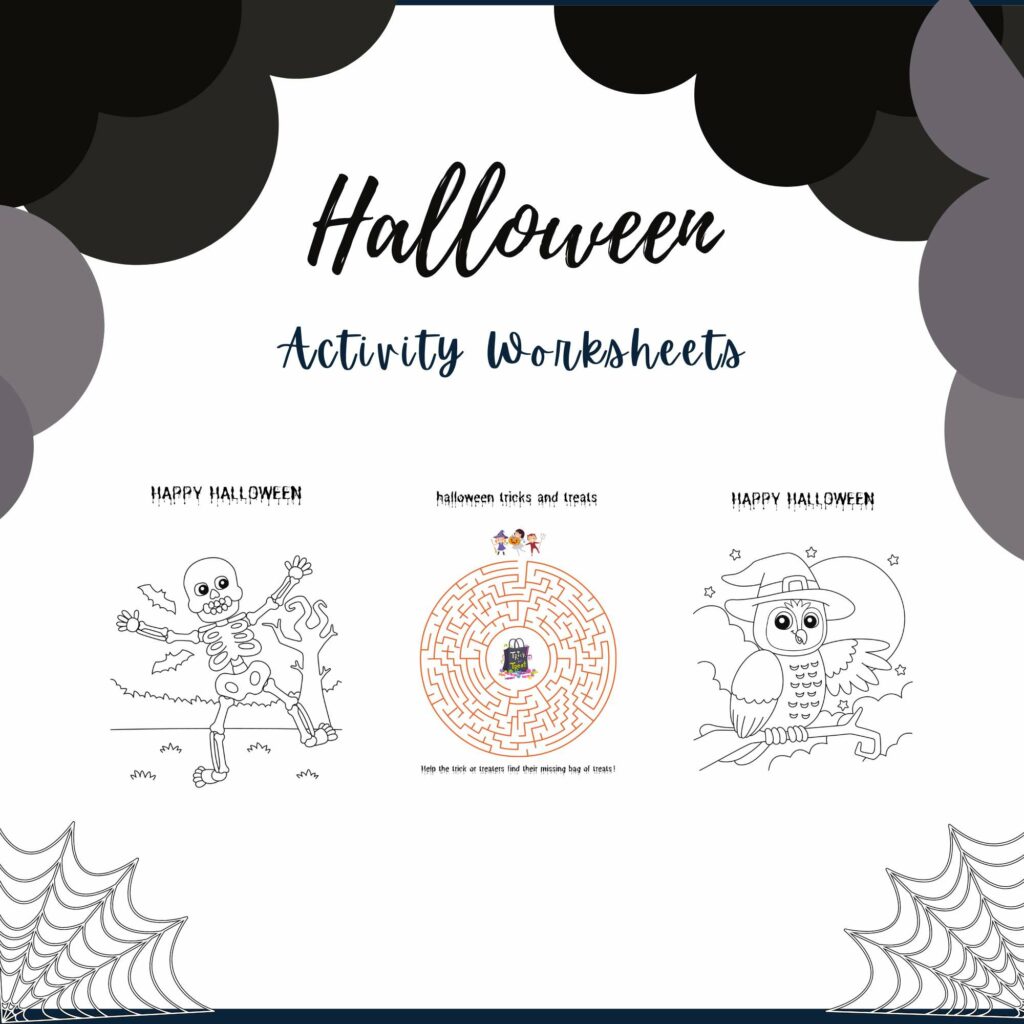 Halloween Fun Activity Worksheets, Games, Coloring Pages - MasterBundles
