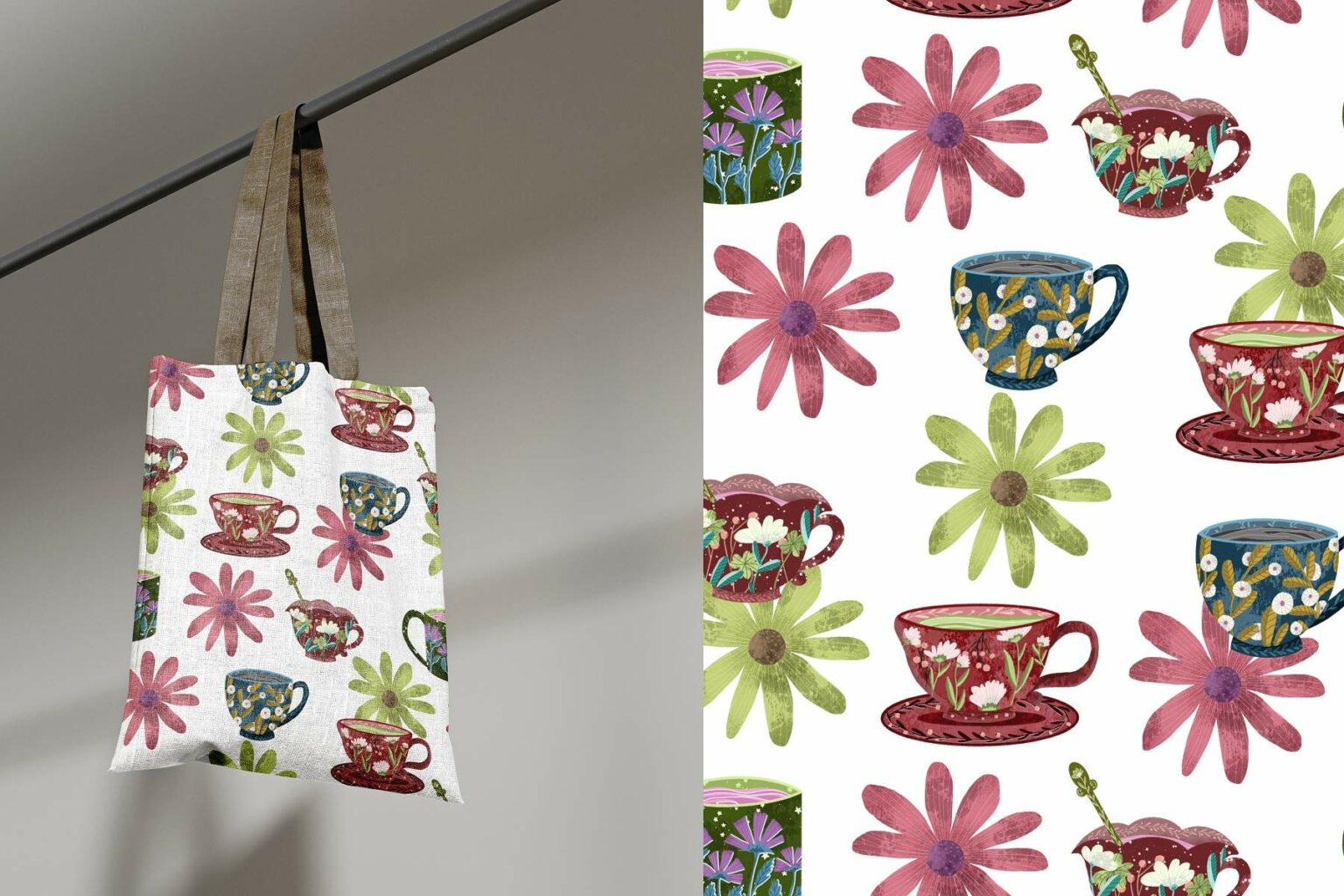 Teacup digital papers - MasterBundles