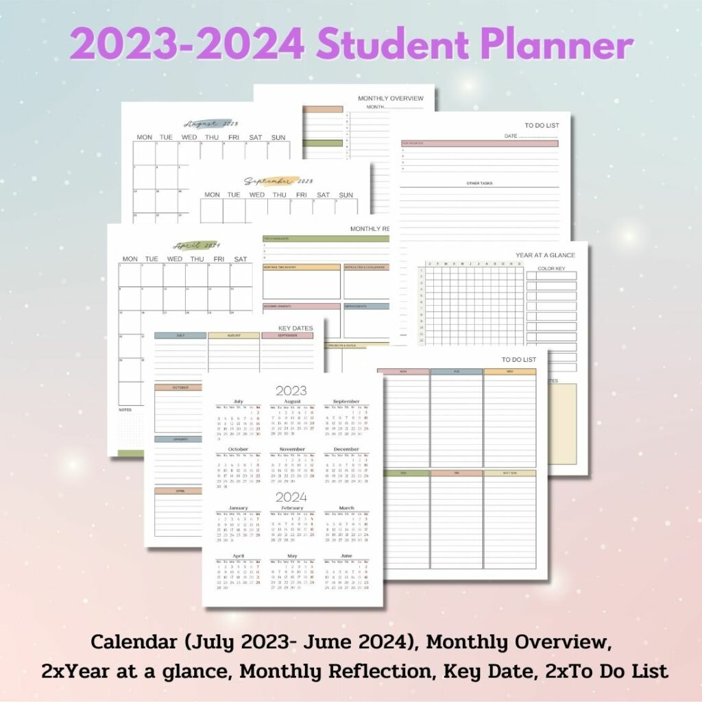 2023-2024 Student Planner - Canva Template - MasterBundles