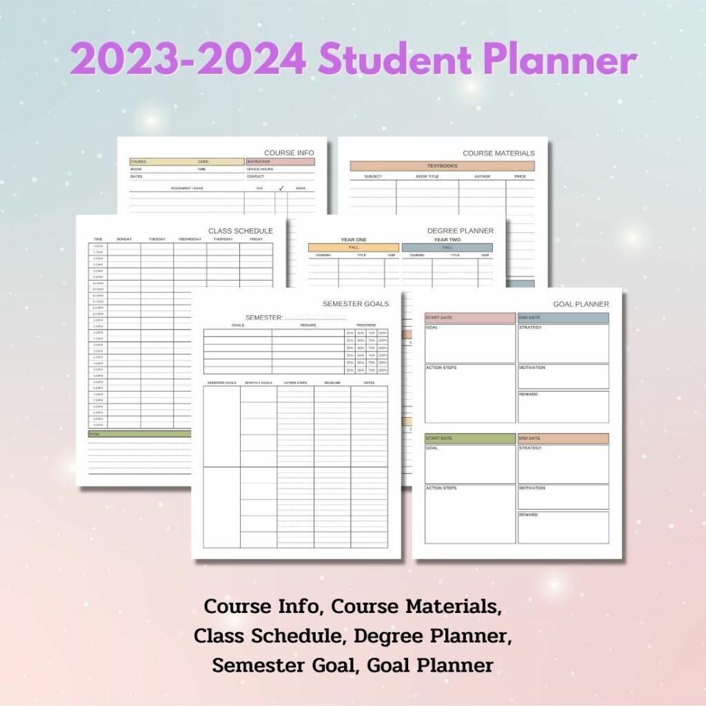 2023-2024 Student Planner - Canva Template - MasterBundles