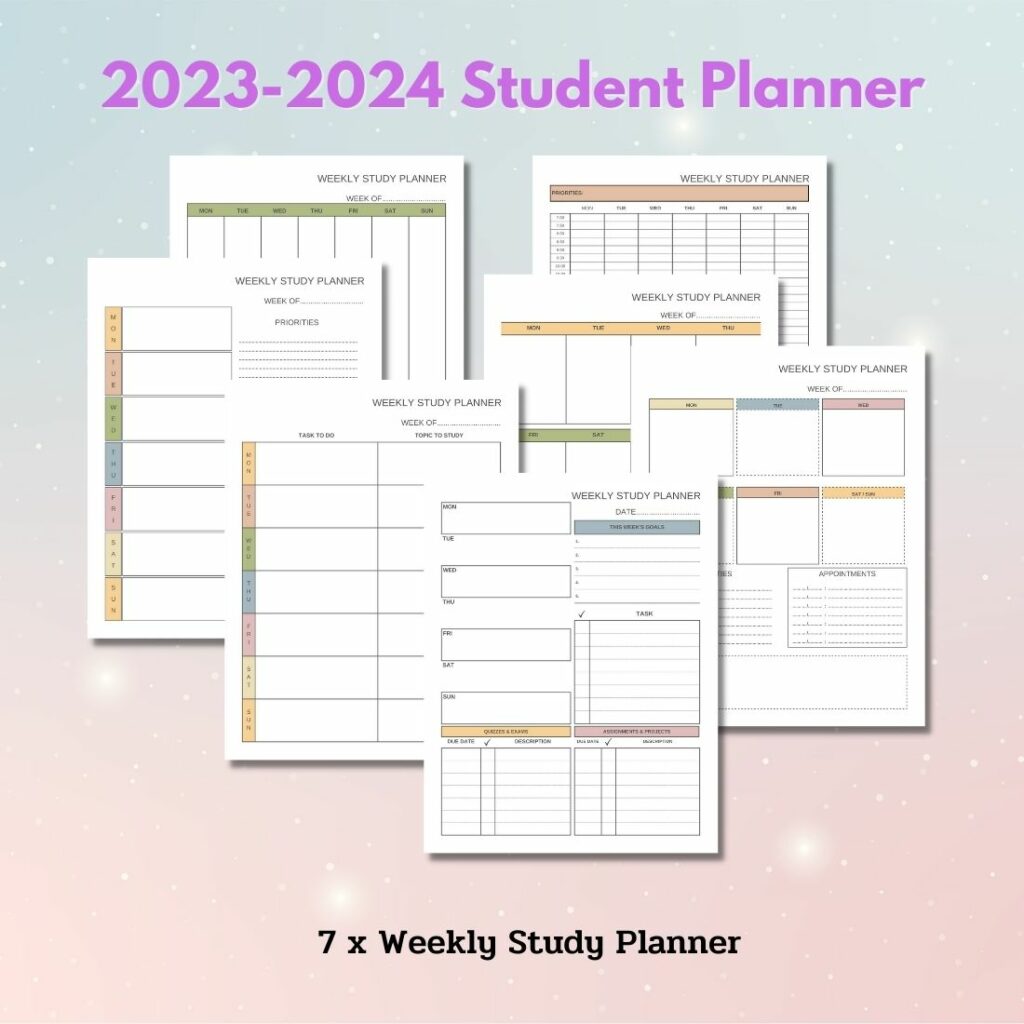 2023-2024 Student Planner - Canva Template - MasterBundles