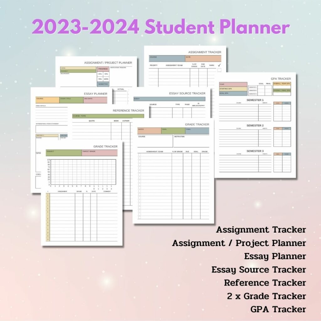 2023-2024 Student Planner - Canva Template - MasterBundles