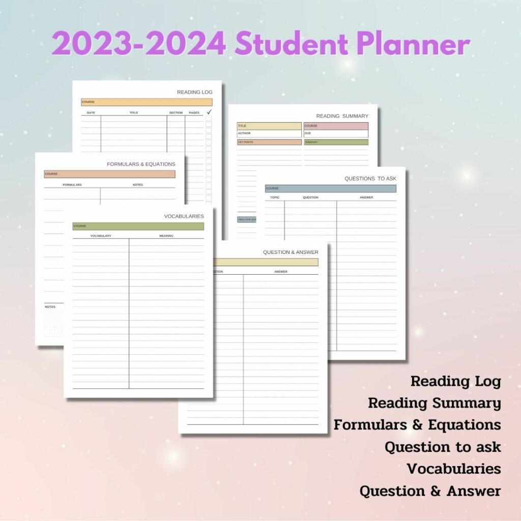 2023-2024 Student Planner - Canva Template - MasterBundles