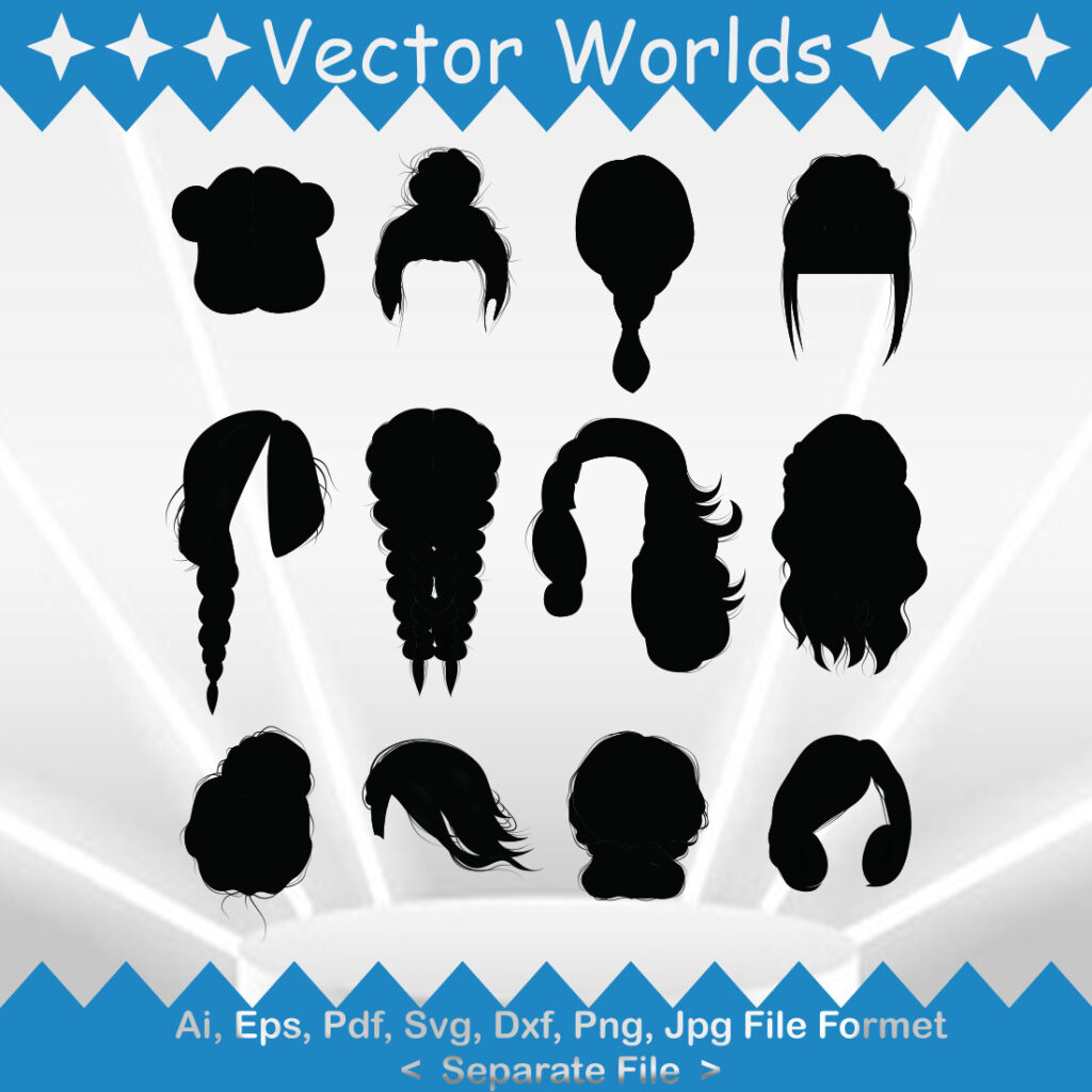 Women Wigs Hairstyle SVG Vector Design. - MasterBundles
