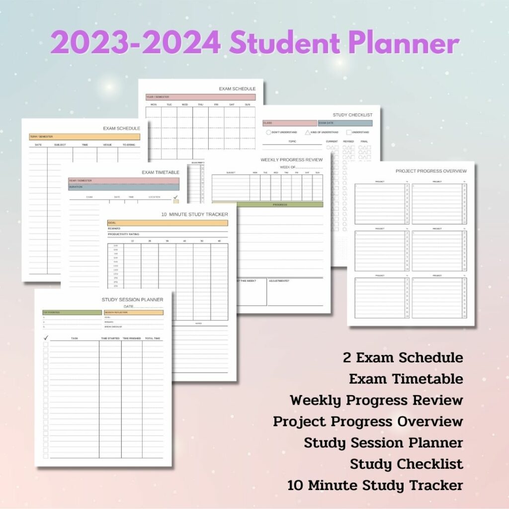 2023-2024 Student Planner - Canva Template - MasterBundles