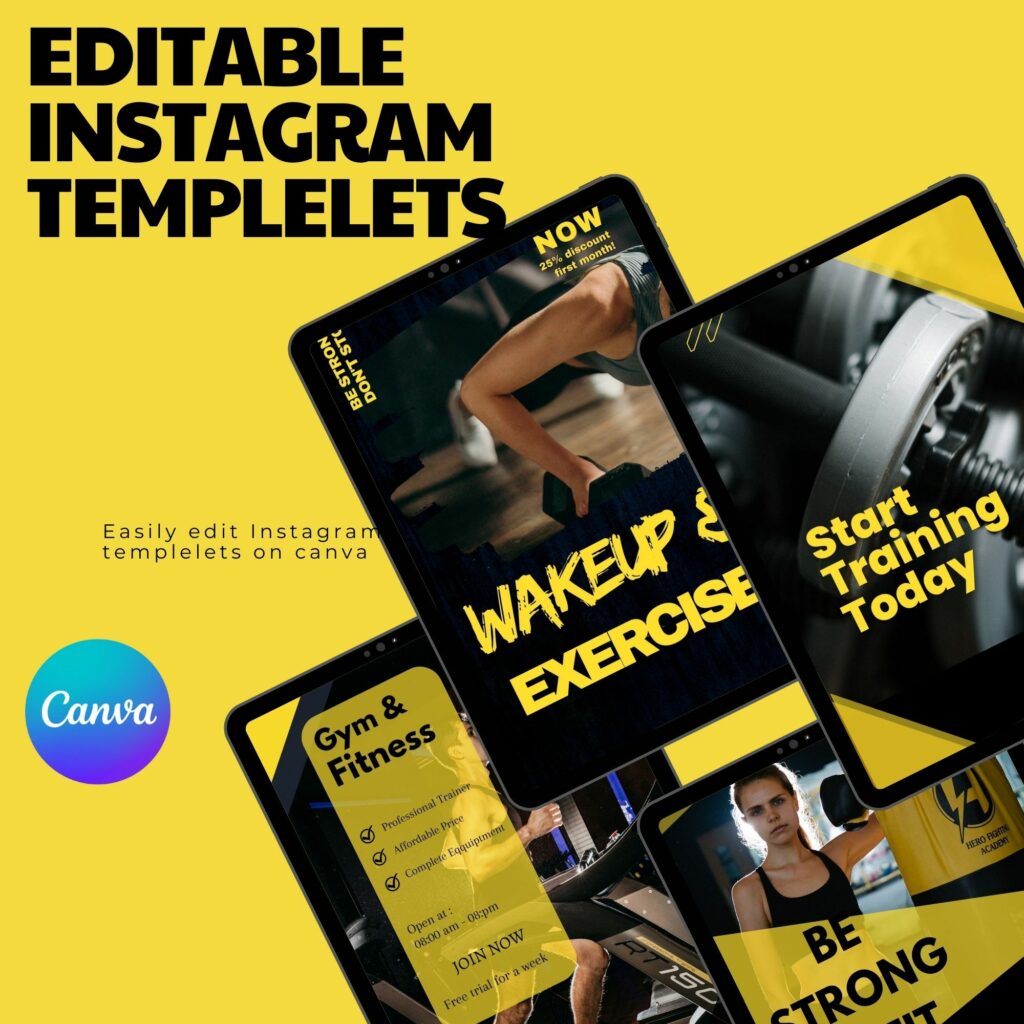 Instagram fitness gym templates - MasterBundles