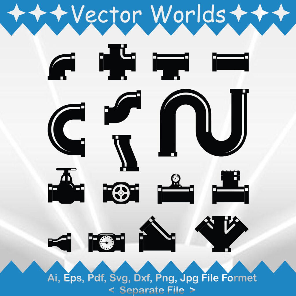 Pipe Fittings SVG Vector Design. - MasterBundles