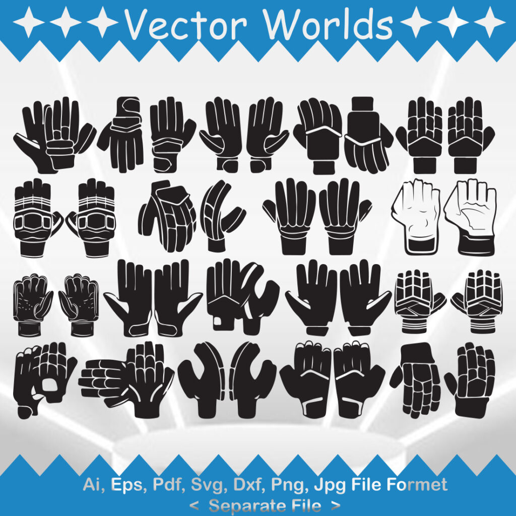 Cricket Hand Gloves SVG Vector Design. - MasterBundles