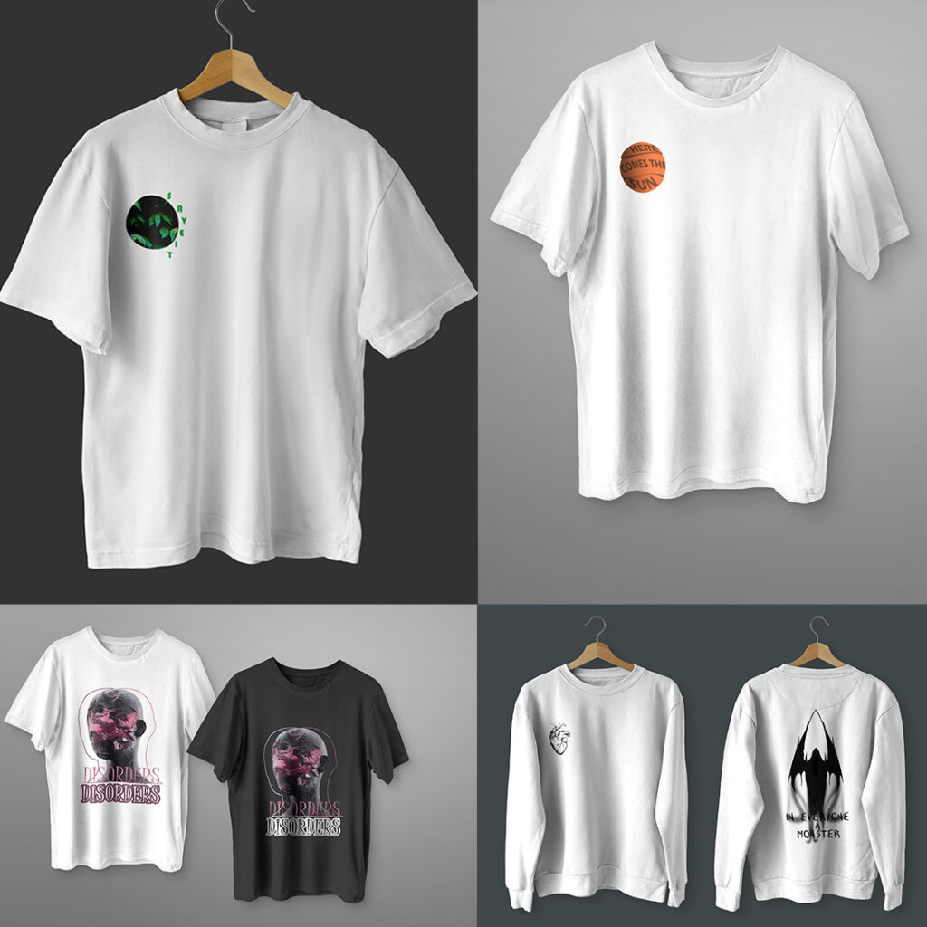 4 cool T-shirt designs AR/EN