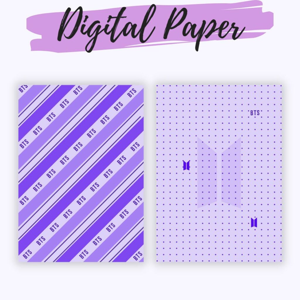 Aesthetic Purple Digital Paper - KPOP Edition - BTS Inspiration - MasterBundles