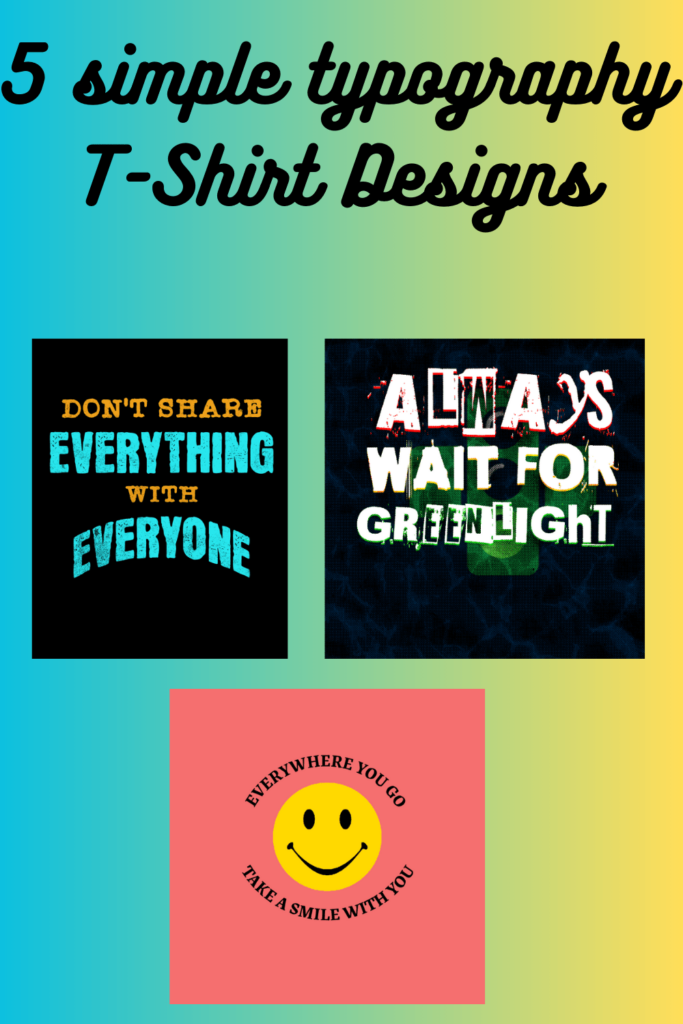5 simple typography t-shirt design with PNG and SVG collection ...