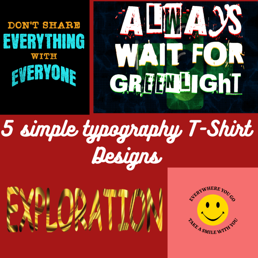 5 simple typography t-shirt design with PNG and SVG collection ...