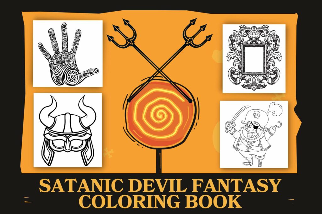 Scary Satanic Devil Fantasy Coloring Pages - Horror Theme Fun Coloring ...