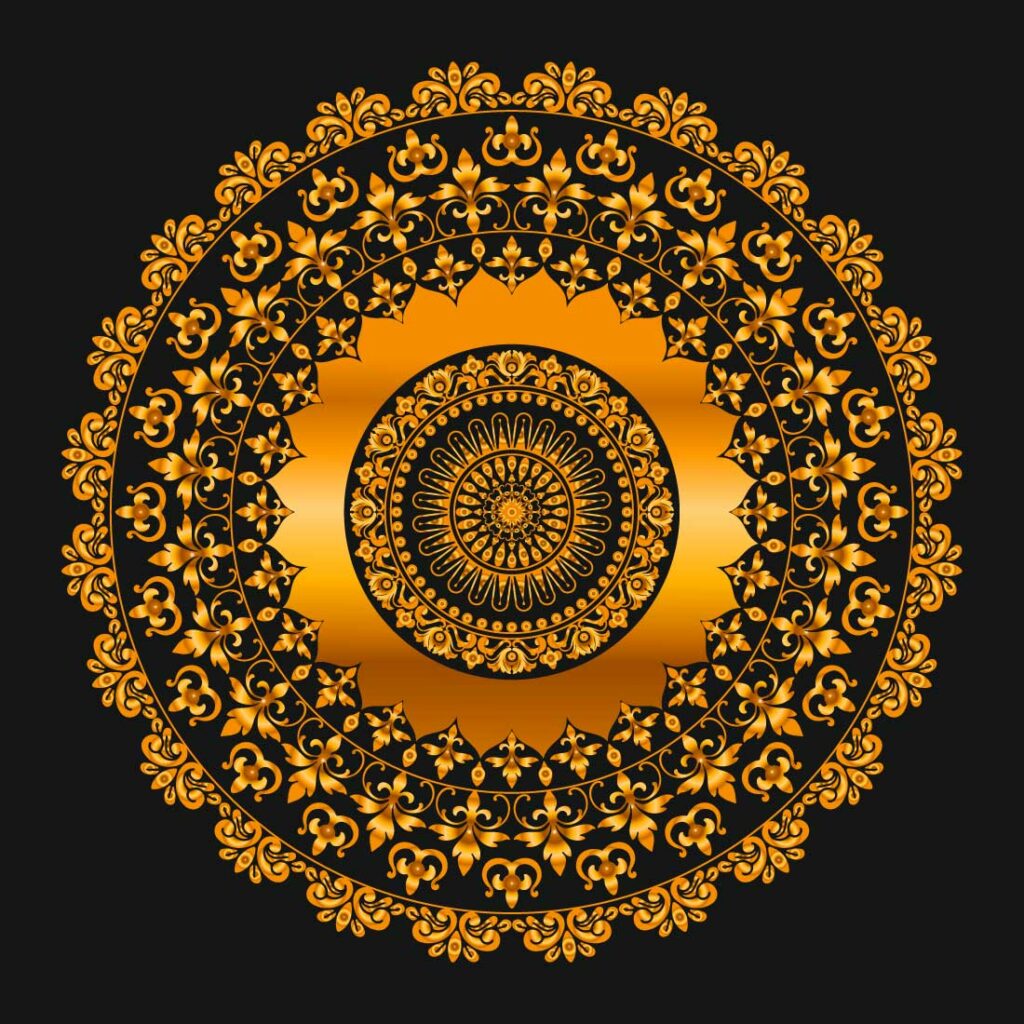 05pcs Exclusive, Elegant, Royal, Luxury Unique Mandala Design Template ...