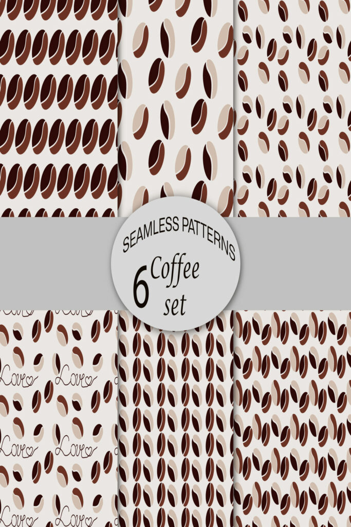 6 seamless patterns: COFFEE SET - MasterBundles