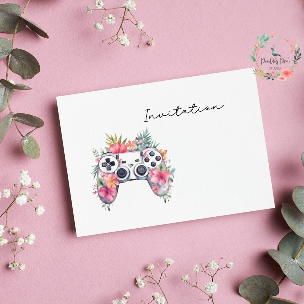 16 Floral Gaming Controller PNG, Gaming Watercolor Clipart, Transparent ...