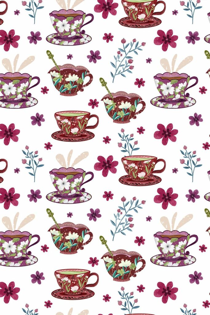 Teacup digital papers - MasterBundles