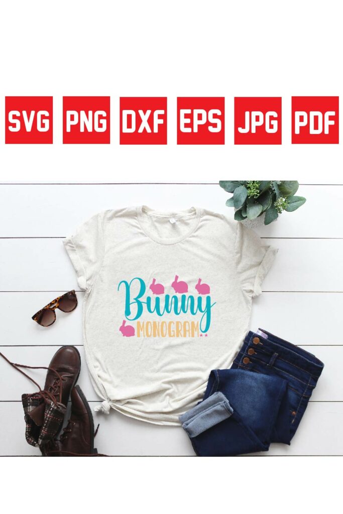 bunny monogram - MasterBundles