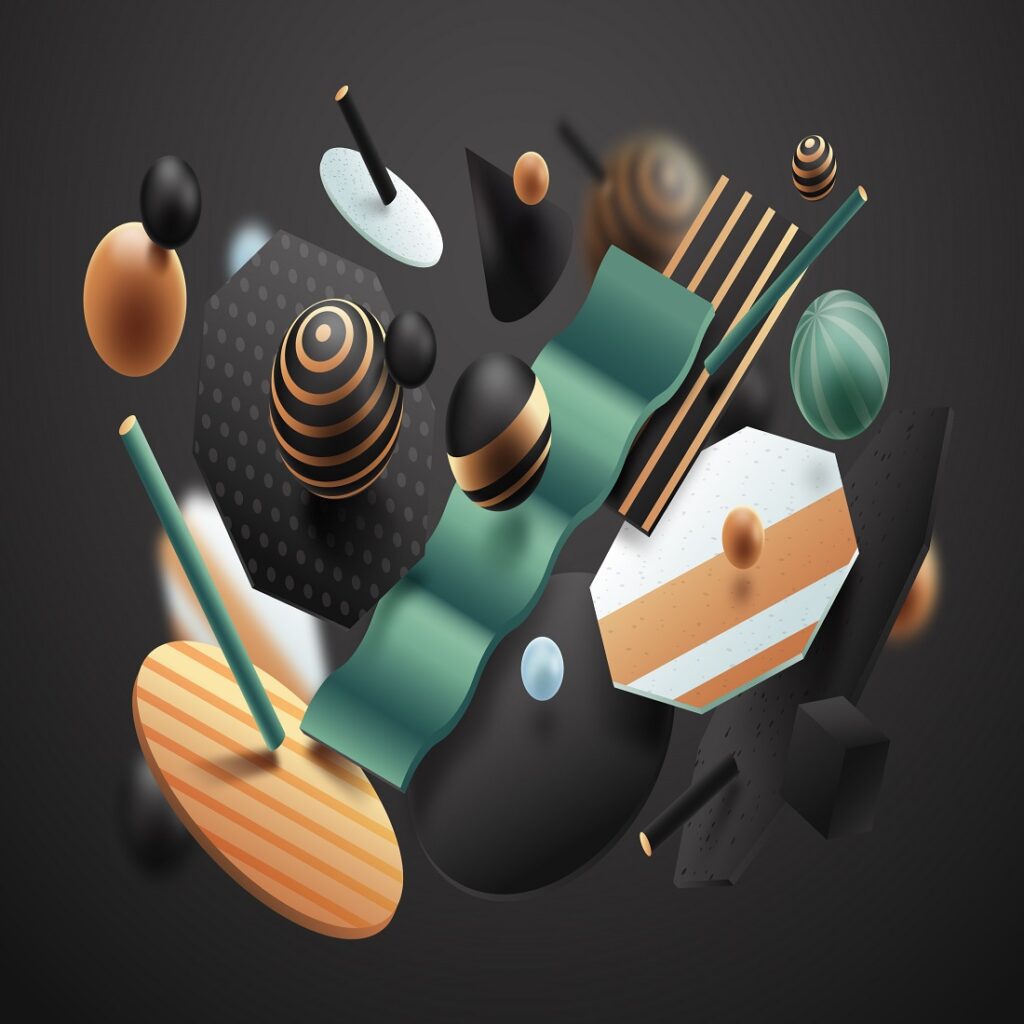 Abstract 3d Effect Textured Shapes Background Masterbundles