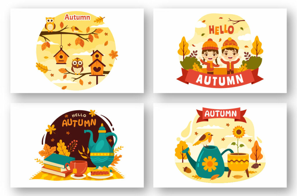 21 Panoramic Autumn Vector Illustration - MasterBundles