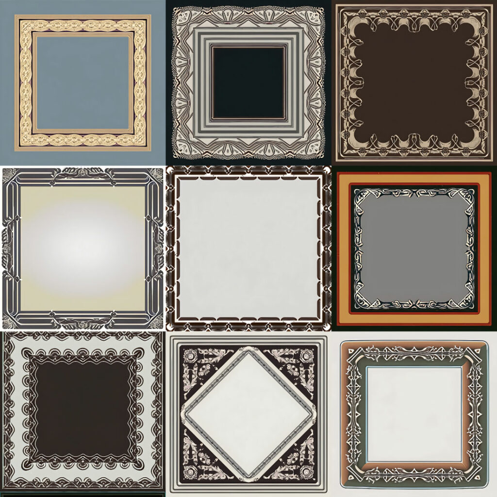 25pcs Retro Decorative Wall Frame Design and Background Template- only ...