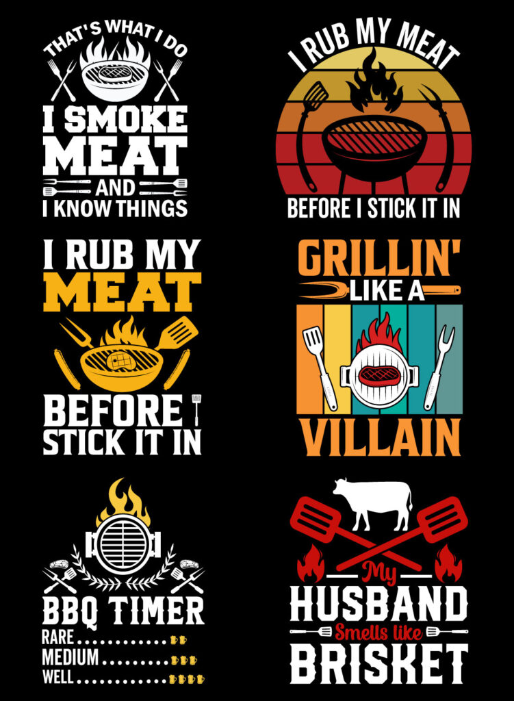 Barbecue Premium Vector BBQ T-Shirt Design Bundle - MasterBundles