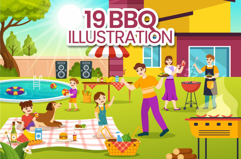 19 Barbecue and Grill Set Vector Illustration - MasterBundles