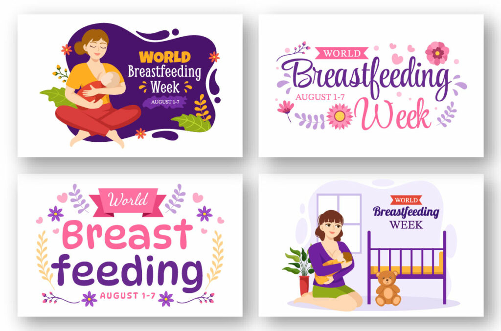 12 World Breastfeeding Week Illustration - MasterBundles
