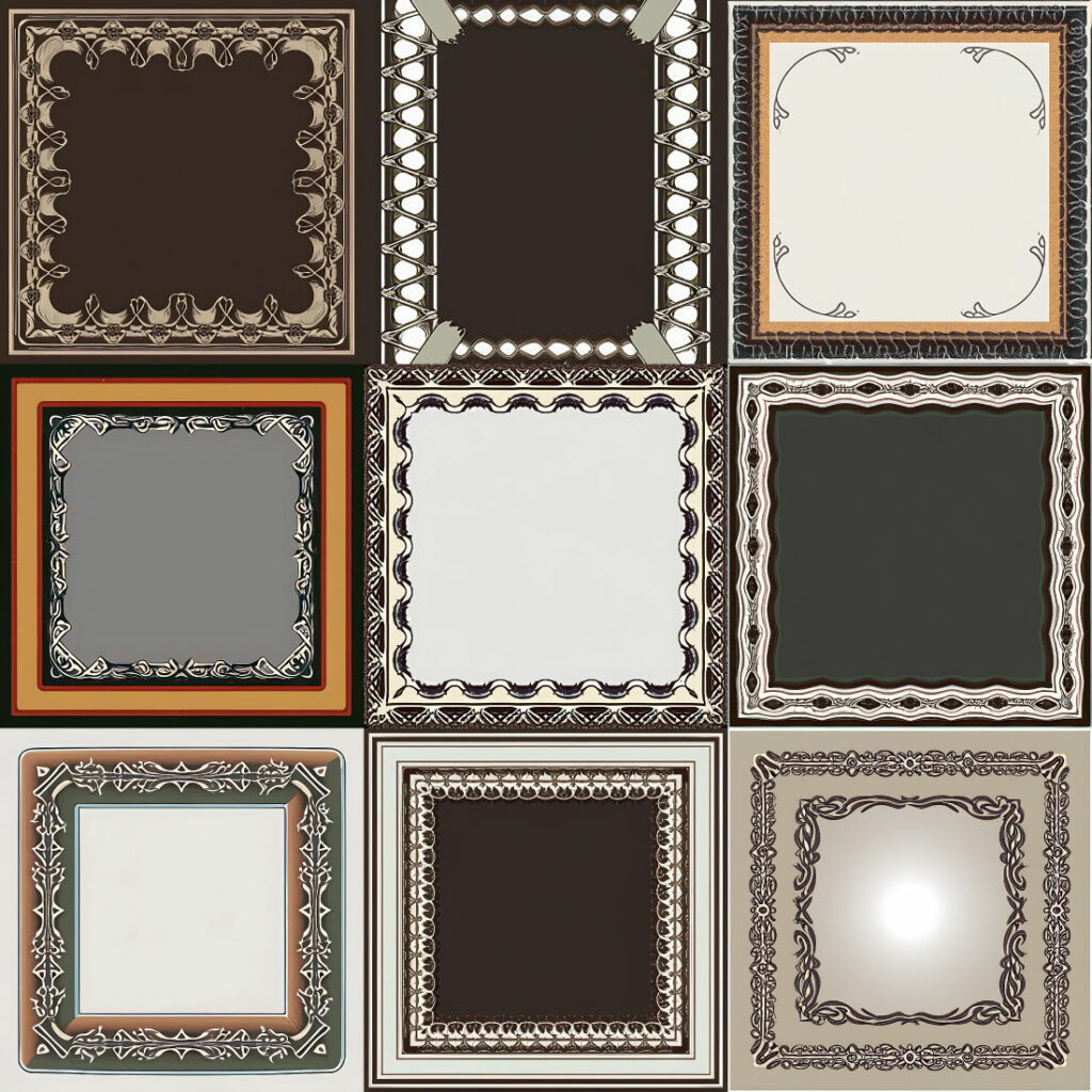 25pcs Retro Decorative Wall Frame Design and Background Template- only ...