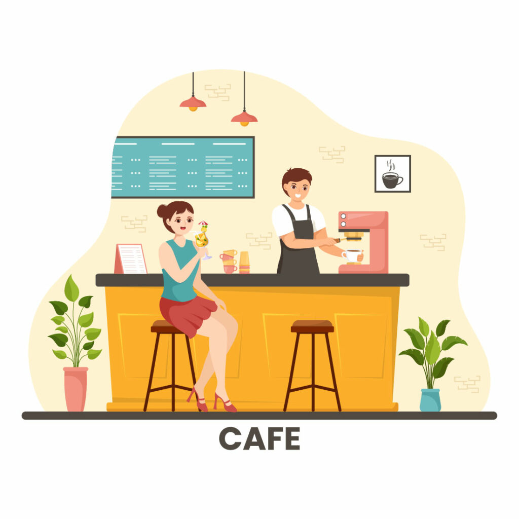 15 Cafe Vector Illustration - MasterBundles