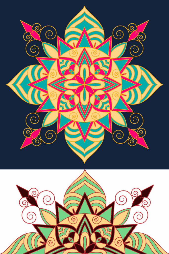 Colour Mandala Art Design Template SVG, Ai, EPS, PDF, JPG, PNG File ...