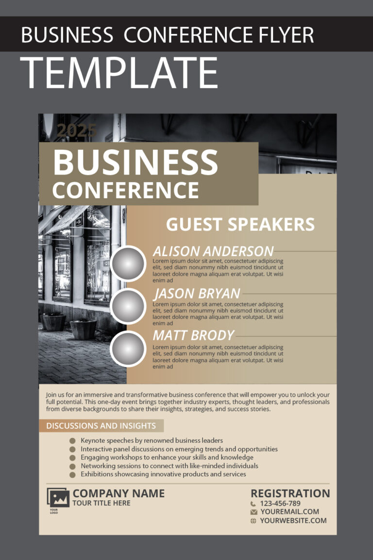 Business conference flyer design template - MasterBundles