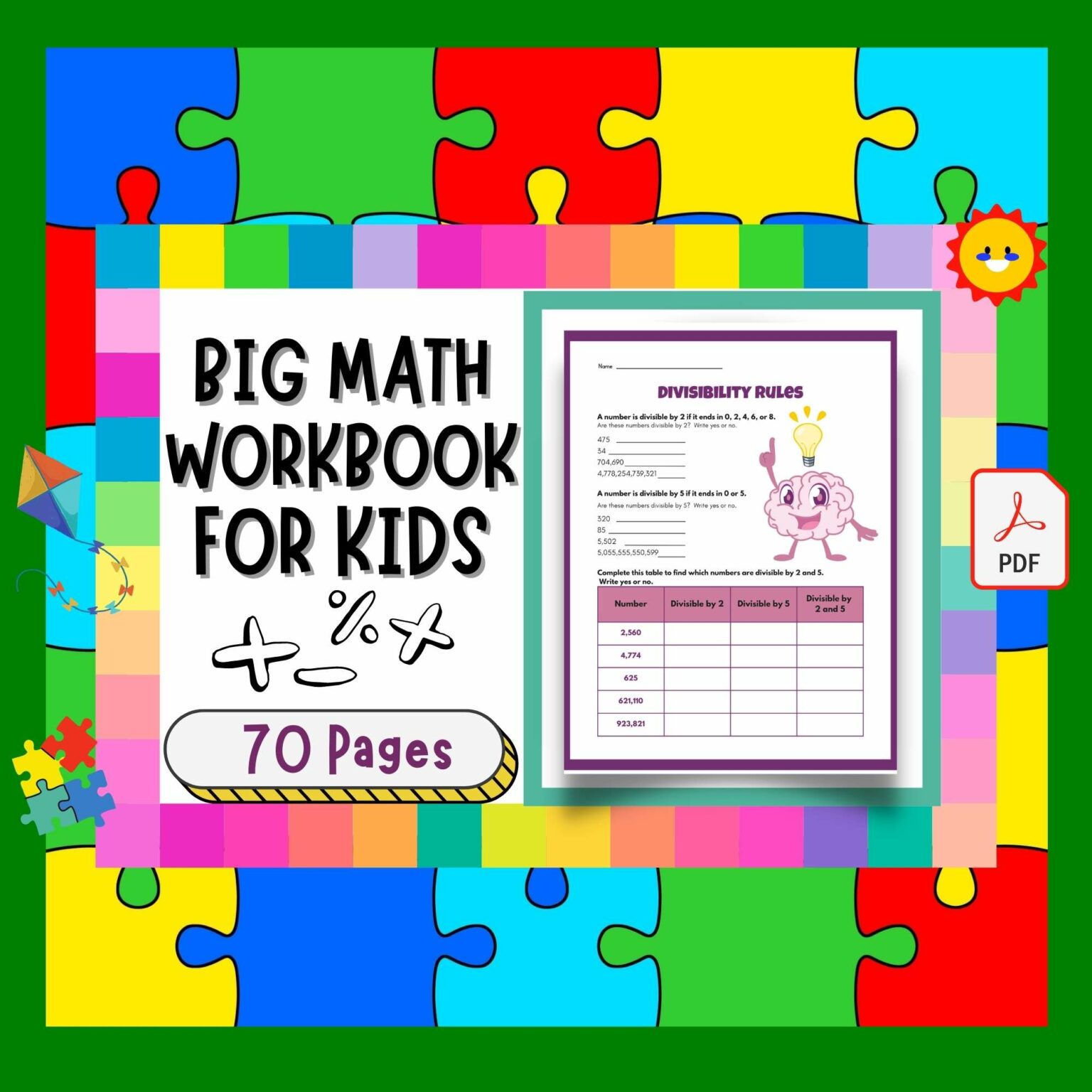 Division, Multiplication, Subtraction, and Addition Practice Worksheets ...