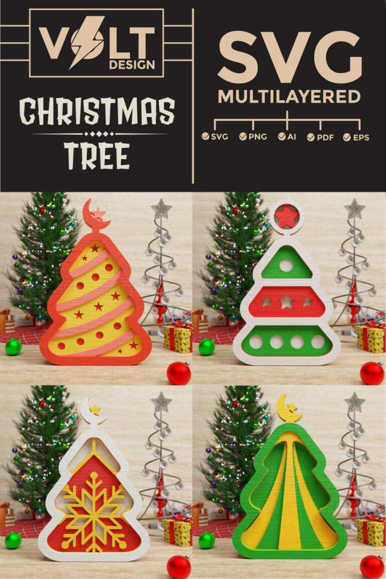 3D Layered Christmas Tree SVG Cut Files - MasterBundles