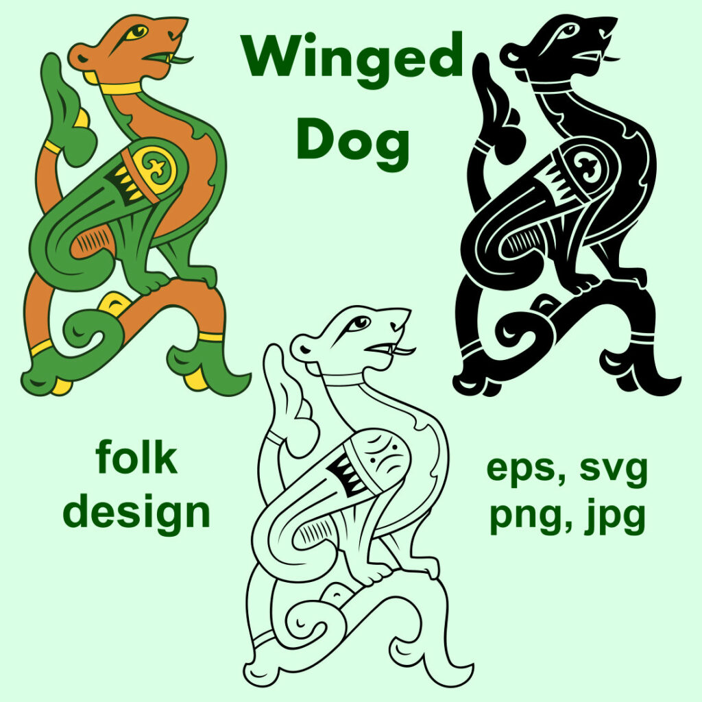 Winged Dog Folk Design - MasterBundles