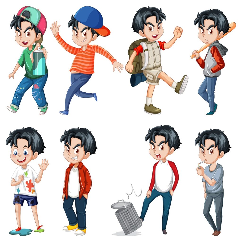 Cute girl standing white ground - MasterBundles