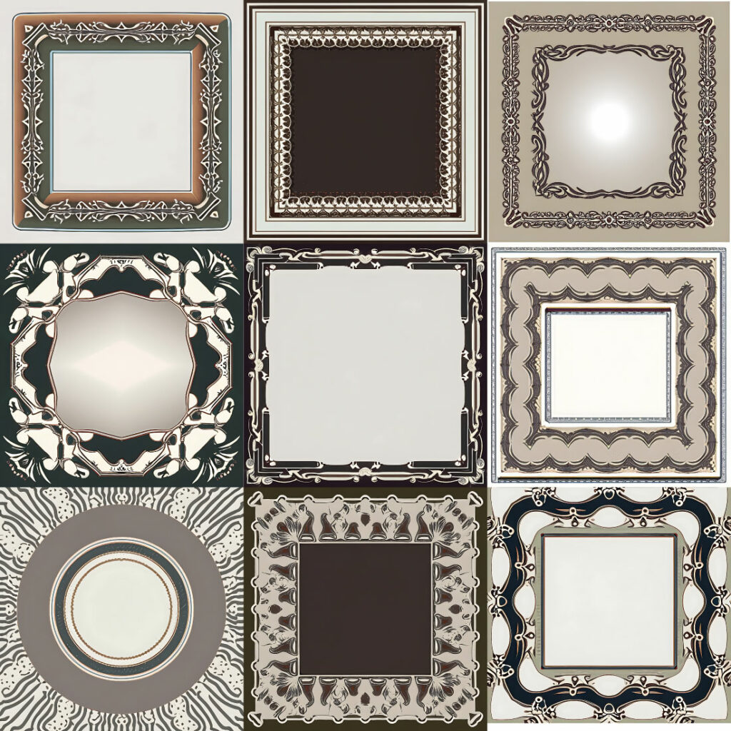 25pcs Retro Decorative Wall Frame Design and Background Template- only ...