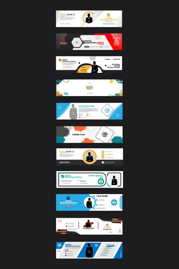 11pcs Fully Editable Linkedin Corporate Business Cover Banner Design ...