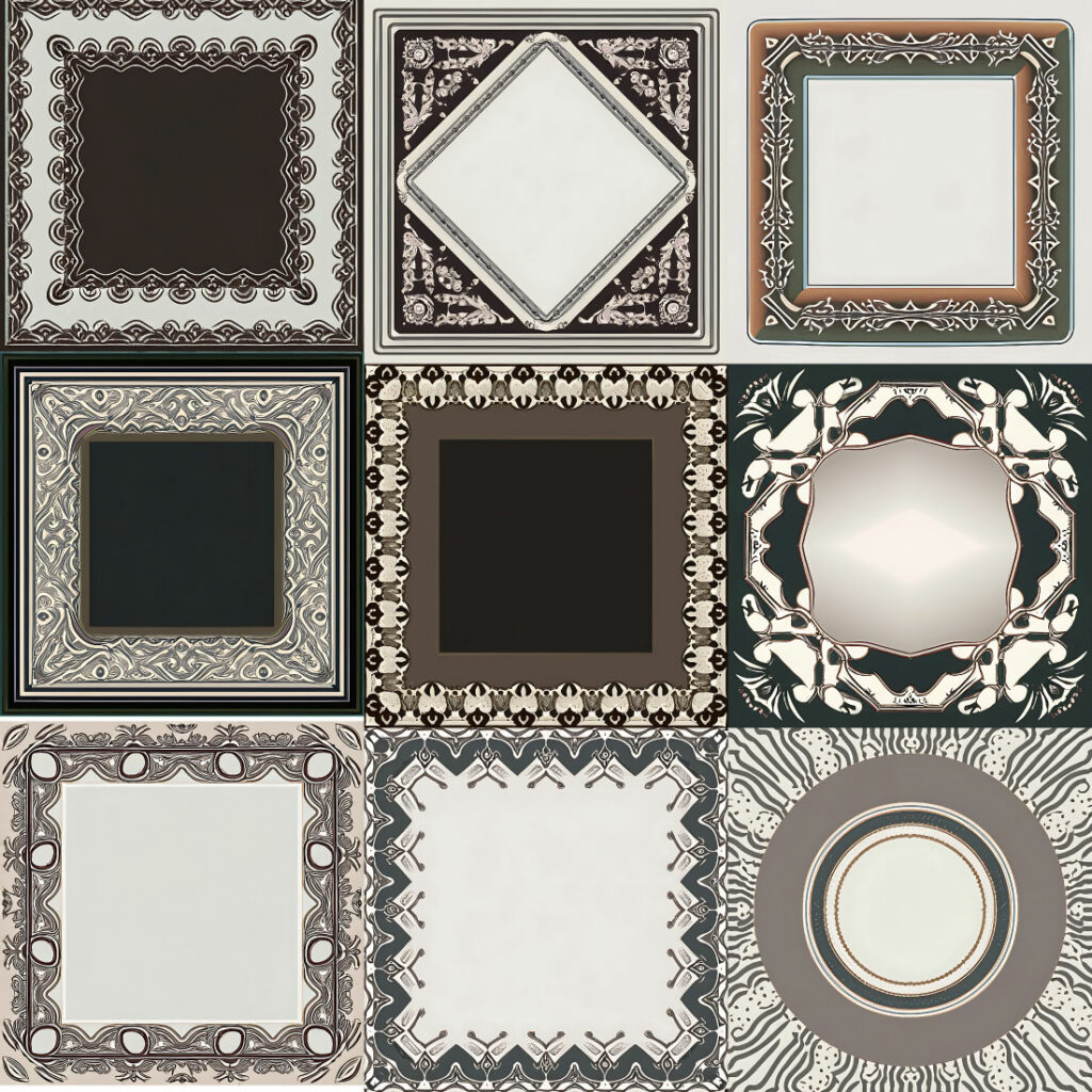 25pcs Retro Decorative Wall Frame Design and Background Template- only ...