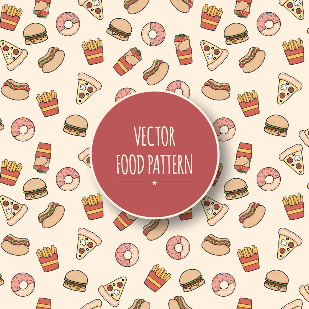 FAST FOOD PATTERN BACKGROUND - MasterBundles