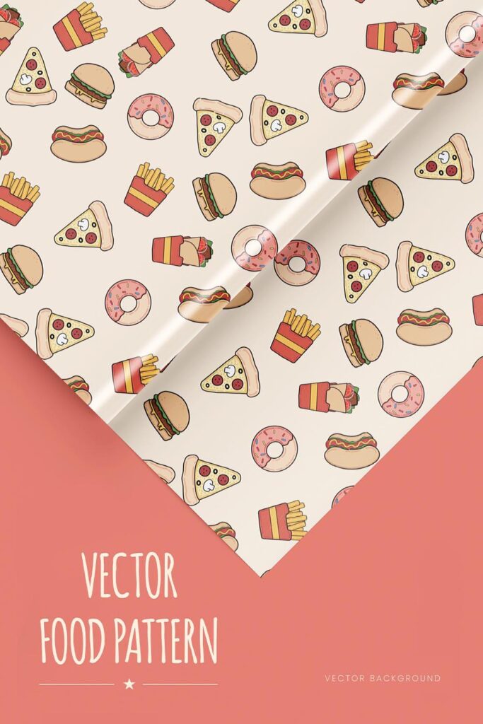 FAST FOOD PATTERN BACKGROUND - MasterBundles